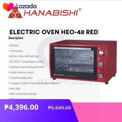 Hanabishi HEO 48 RED Electric Oven 48L