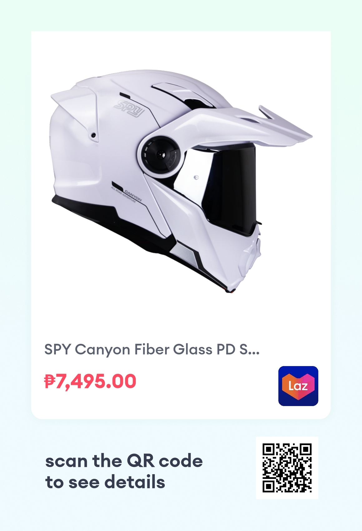 SPY Canyon Fiber Glass PD S0 Modular Dual Visor Helmet (FREE Clear Visor)