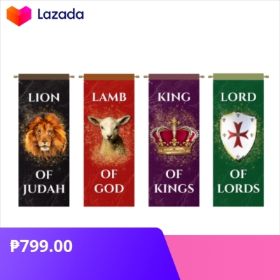 Crown Church Altar Flag Banner for Hanging, 2x5FT Vertical Sleeve Flag for Praise And Worship