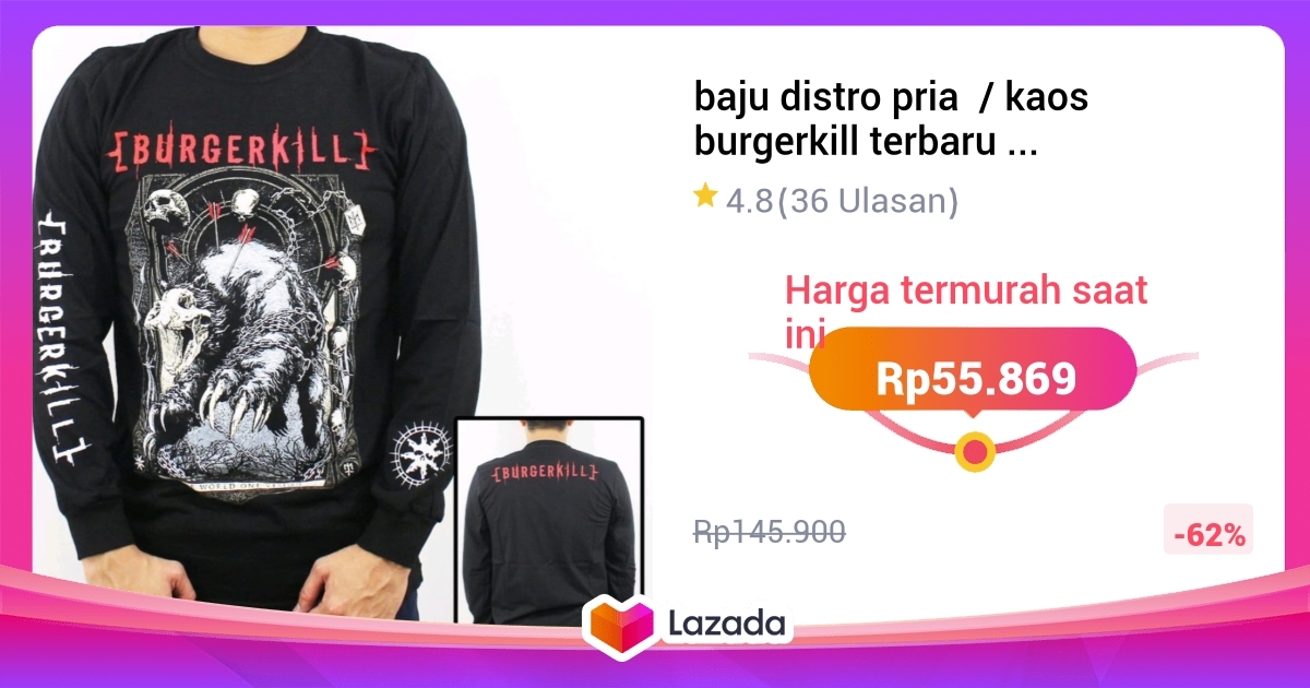 baju distro pria / kaos burgerkill terbaru / kaos distro lengan panjang ...