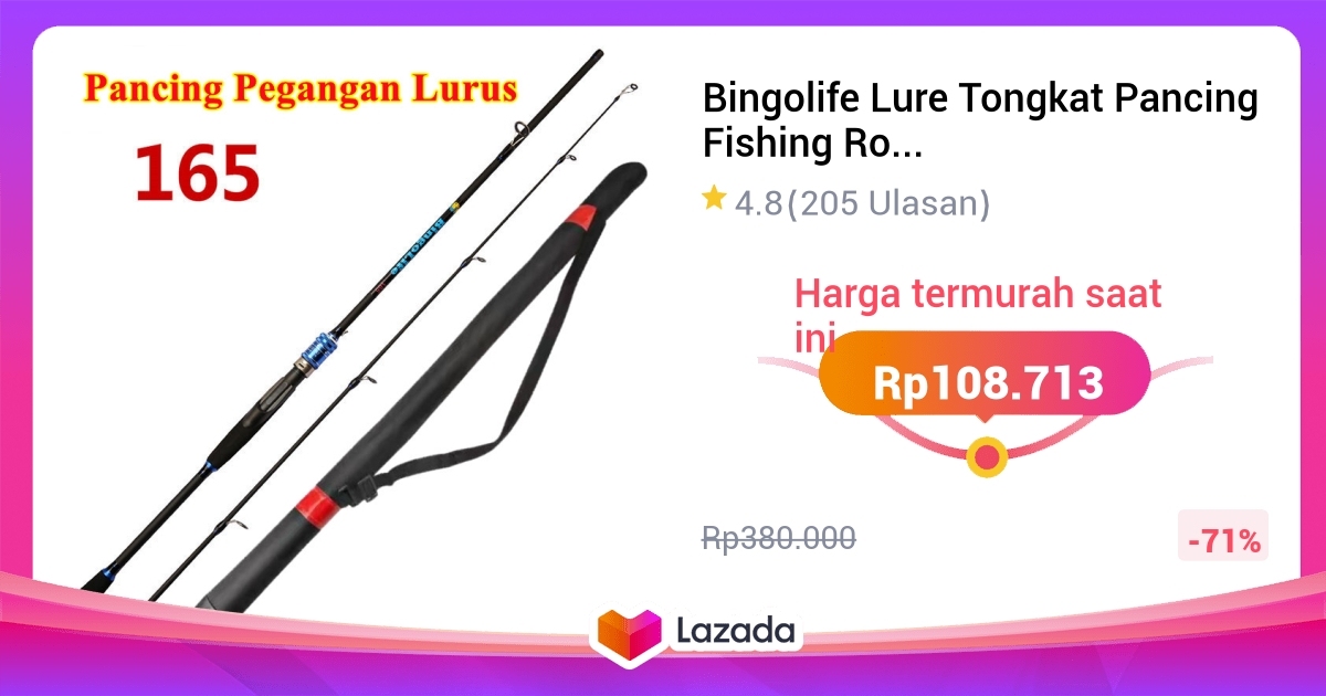 Bingolife Lure Tongkat Pancing Fishing Rod Ultralight Ul Rod Spinning ...