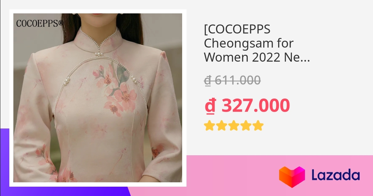 COCOEPPS Sườn Xám Da Lộn Phong Cách Retro Cải Thiện Tay Áo Đảo Ngược Lớn Màu Hồng Mới QQ