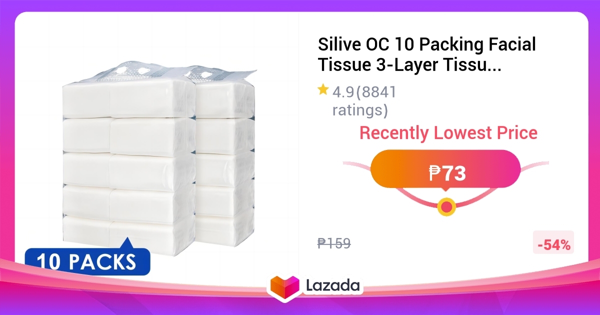 Silive OC 10 Packing Facial Tissue 3-Layer Tissue Paper Toilet Tissue ...