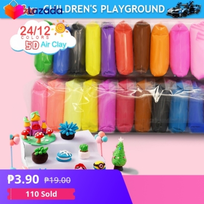 Toy Bar 12 / 24pcs super light clay air dry clay bouncing clay set for ...
