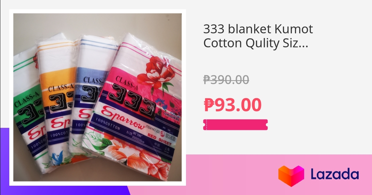 333 blanket Kumot Cotton Qulity Size Double/Single