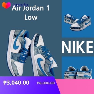 2023 Original J1 Low Denim Blue 100 original sneakers shoes running ...