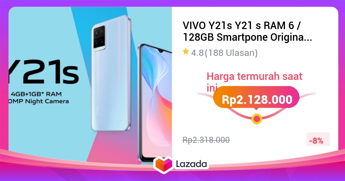 VIVO Y21s Y21 s RAM 6 / 128GB Smartpone Original Handphone Murah