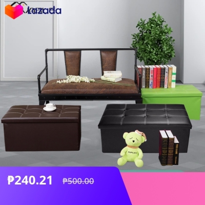 LIVABLE Brand New Ottoman Storage Stool Leather Sofa Storage Box Large ...