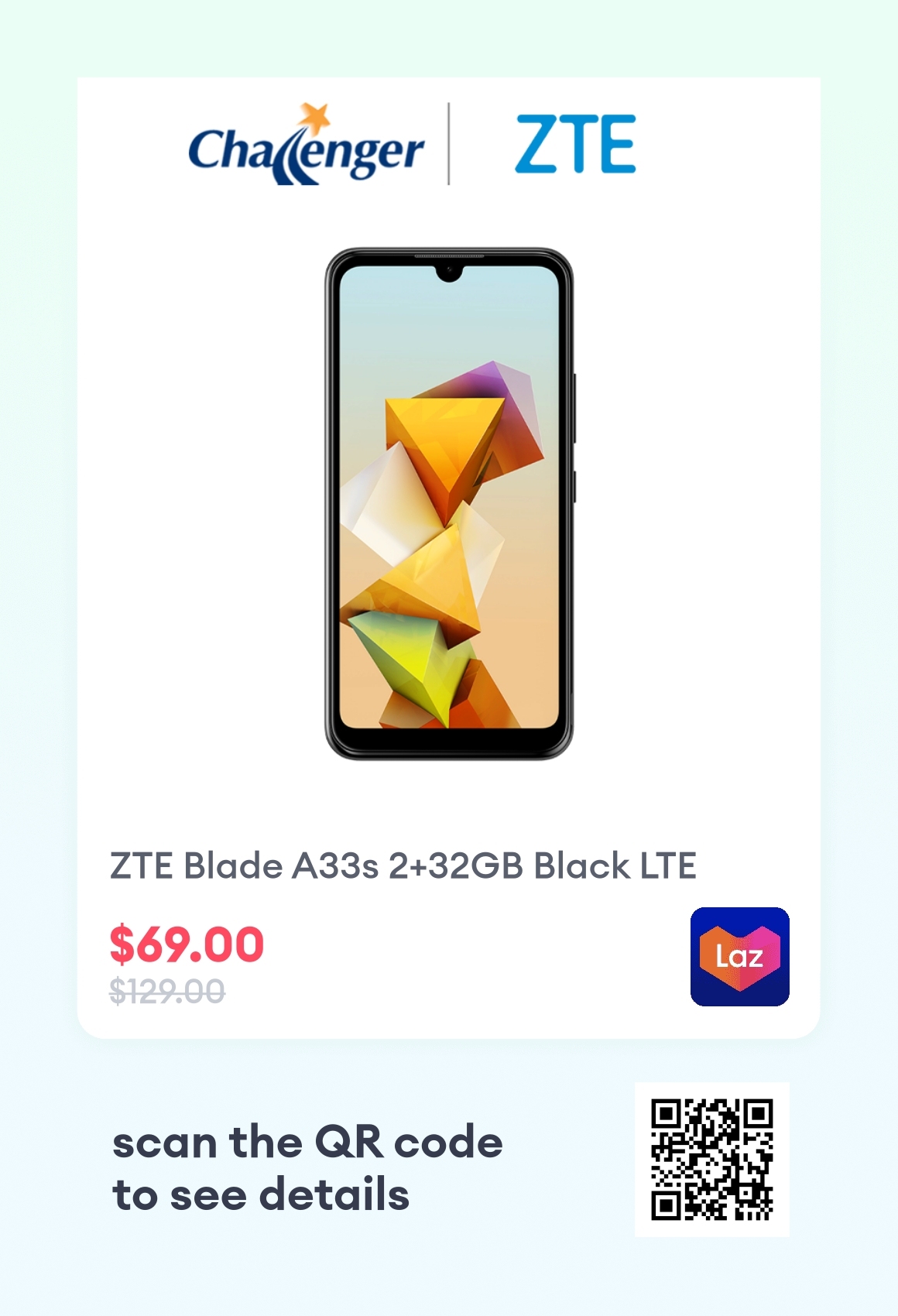 ZTE Blade A33s 2+32GB Black LTE