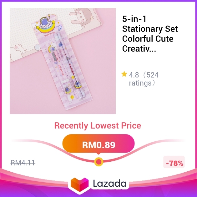 5-in-1 Stationary Set Colorful Cute Creative Cartoon Stationary Set ...