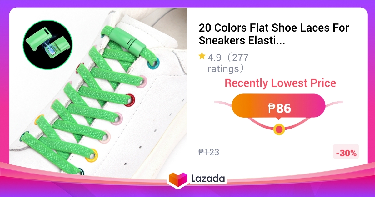 20 Colors Flat Shoe Laces For Sneakers Elastic Shoelaces Without Ties ...