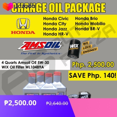 CHANGE OIL PACKAGE for Honda Brio, BR-V, Civic, City, HR-V, Mobilio (4 ...