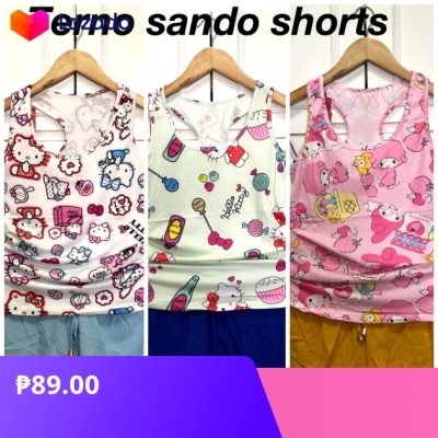 Terno boxer sando & shorts coordinates character sets for ladies women ...