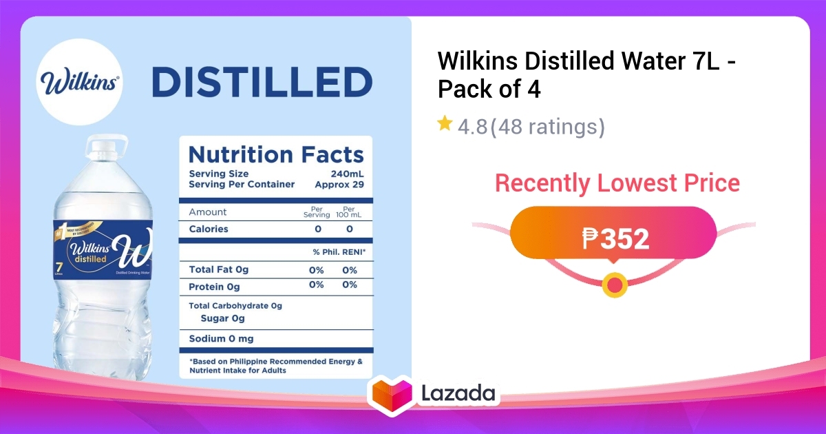Wilkins Distilled Water 7L - Pack of 4