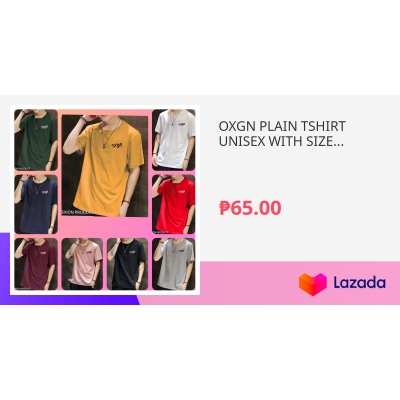 OXGN PLAIN TSHIRT UNISEX WITH SIZES XS-2xL