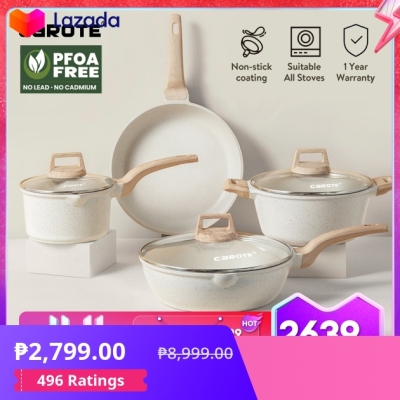 Carote Non Stick Frying Pan 4 pcs Kitchen ware Cookware Set kaldero pot ...