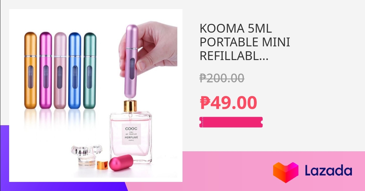 KOOMA 5ML PORTABLE MINI REFILLABLE PERFUME ATOMIZER BOTTLE WITH SPRAY ...
