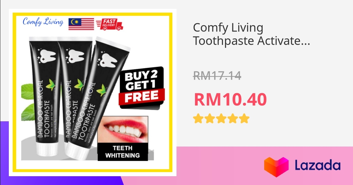 Comfy Living Toothpaste Activated Charcoal Toothpaste Natural Activated ...