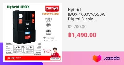 Hybrid IBOX-1000VA/550W Digital Display UPS for Computer, AllinOne, 2Y ...
