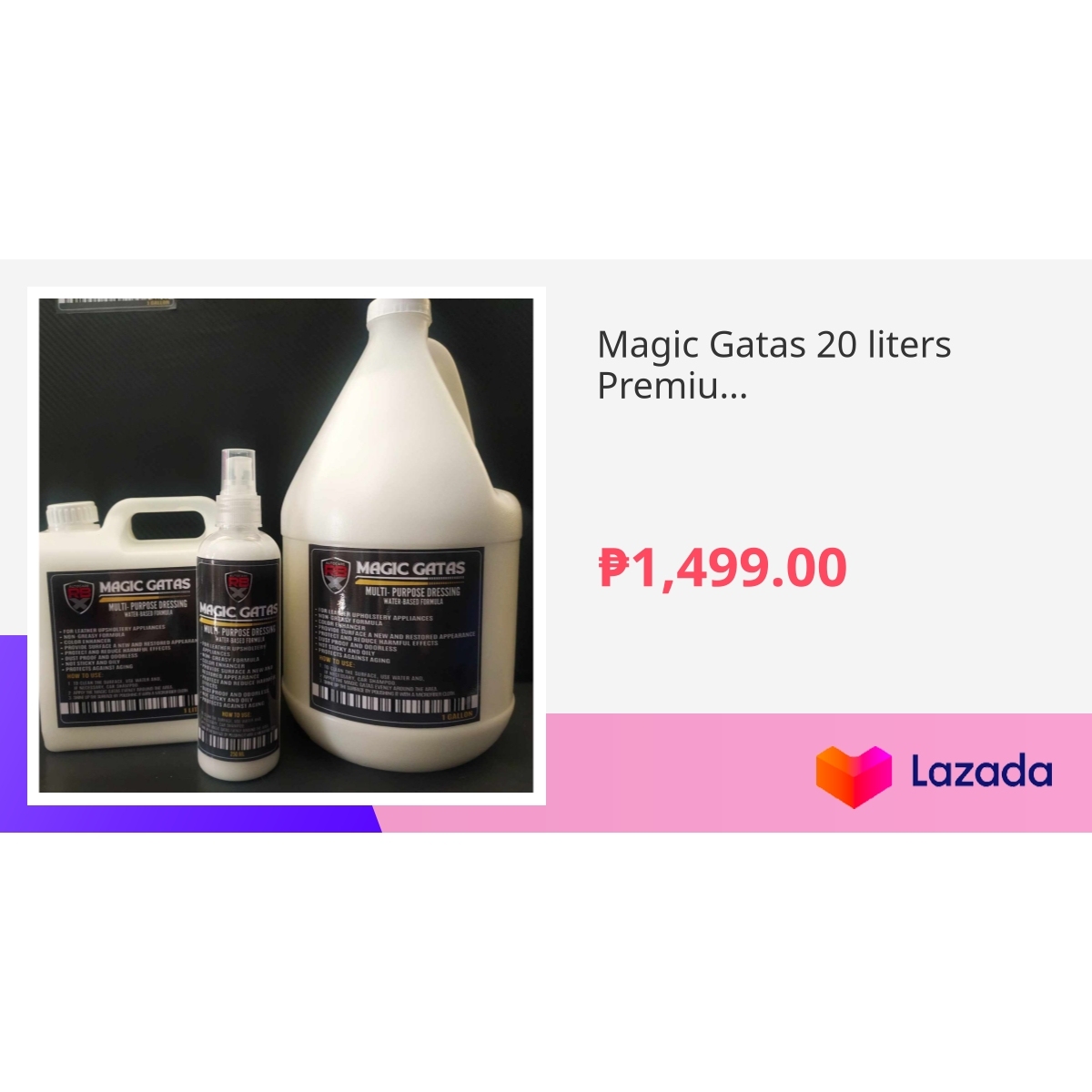 Magic Gatas 20 liters Premium Non-Greasy Formula/Dust Proof and Odorless