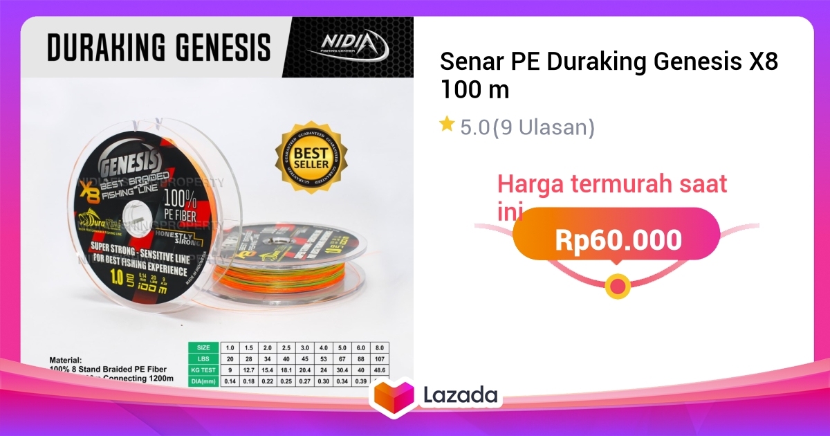 Senar PE Duraking Genesis X8 100 m