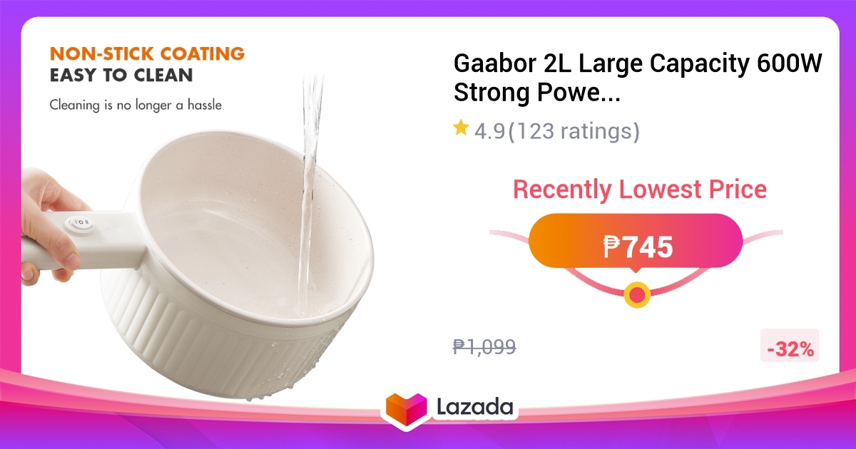 Gaabor 2L Large Capacity 600W Strong Power Multi-purpose Non-stick ...