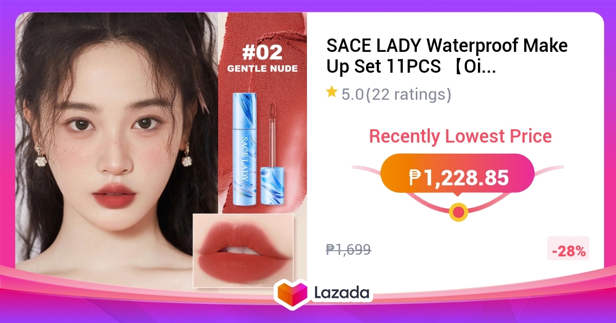 SACE LADY Waterproof Make Up Set 11PCS 【Oil Control Powder+Oil Control ...