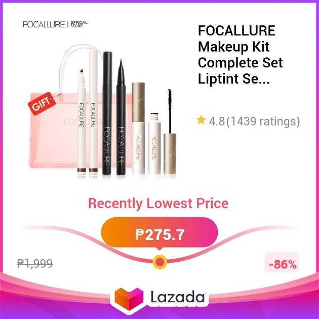 FOCALLURE Makeup Kit Complete Set Liptint Set Waterproof Matte Original Long Lasting Mascara ...