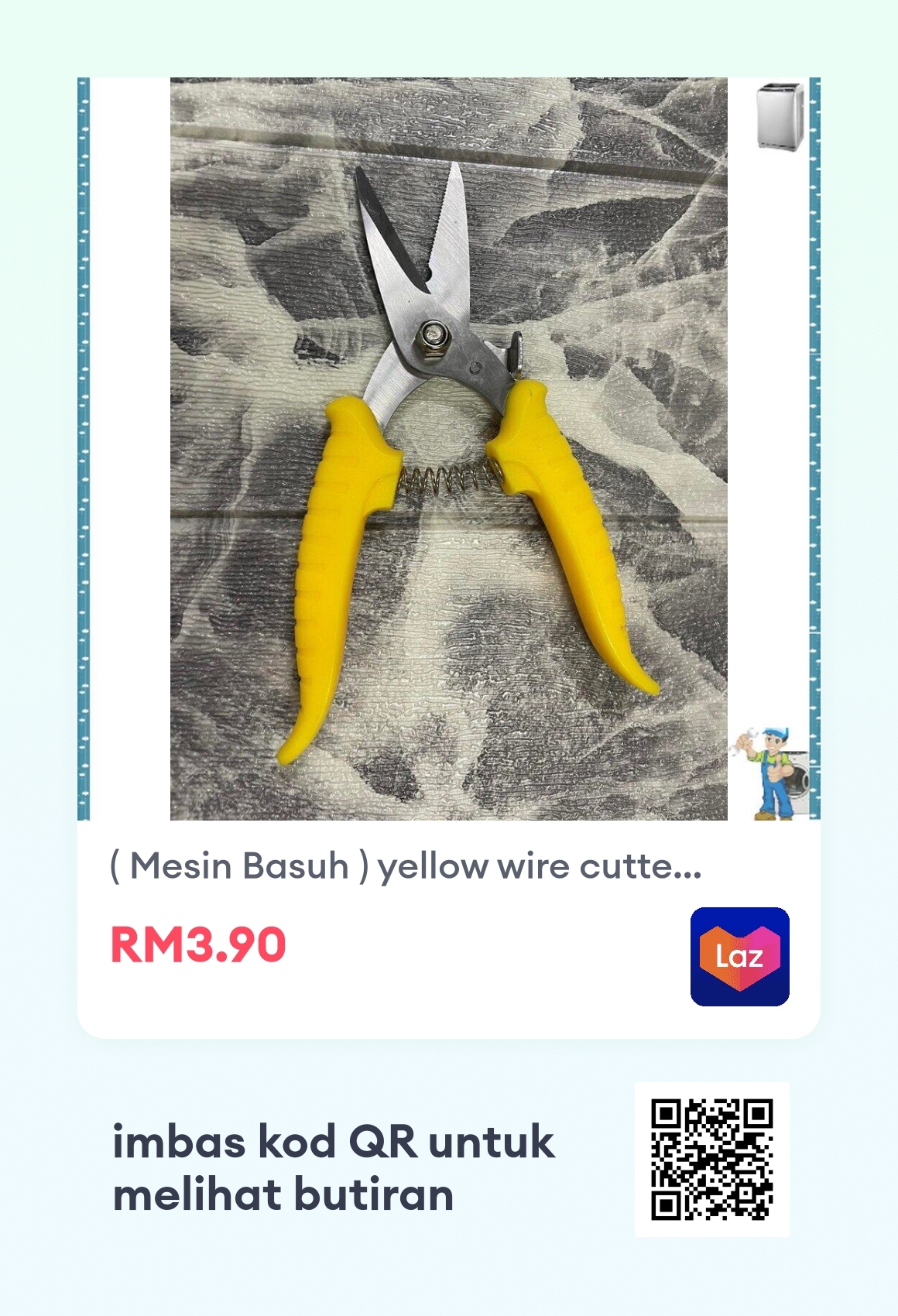 ( Mesin Basuh ) yellow wire cutter / repair kits cutter connect cable ...