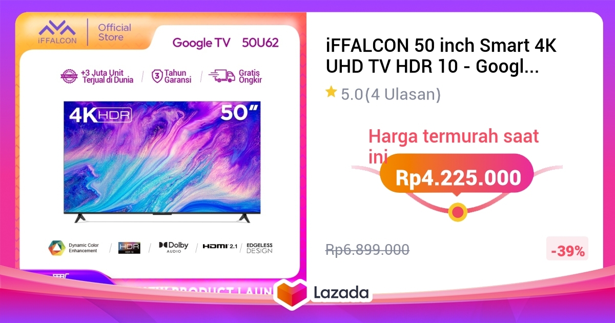 iFFALCON 50 inch Smart 4K UHD TV HDR 10 - Google TV - Google Play ...