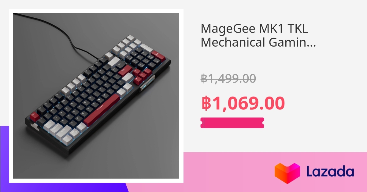 MageGee MK1 TKL Mechanical Gaming Keyboard Blue / Red Switch Small ...