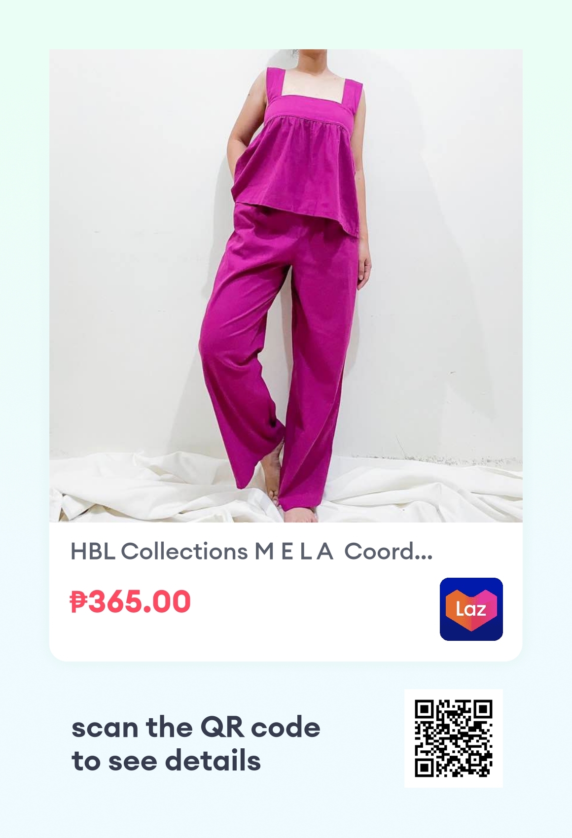 HBL Collections M E L A Coords Terno Linen with Pockets