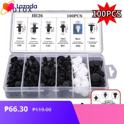 100Pcs Car Universal Fastener Clip Expanding Car Retainer Screw Mixed ...