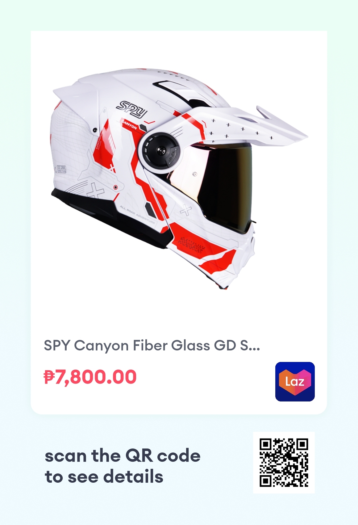 SPY Canyon Fiber Glass GD S1 Modular Dual Visor Helmet (FREE Clear Visor)