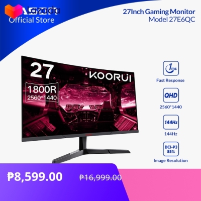 KOORUI 27E1QA 27Inch QHD Gaming Monitor 144 Hz, VA, 1ms, DCI-P3 90% ...