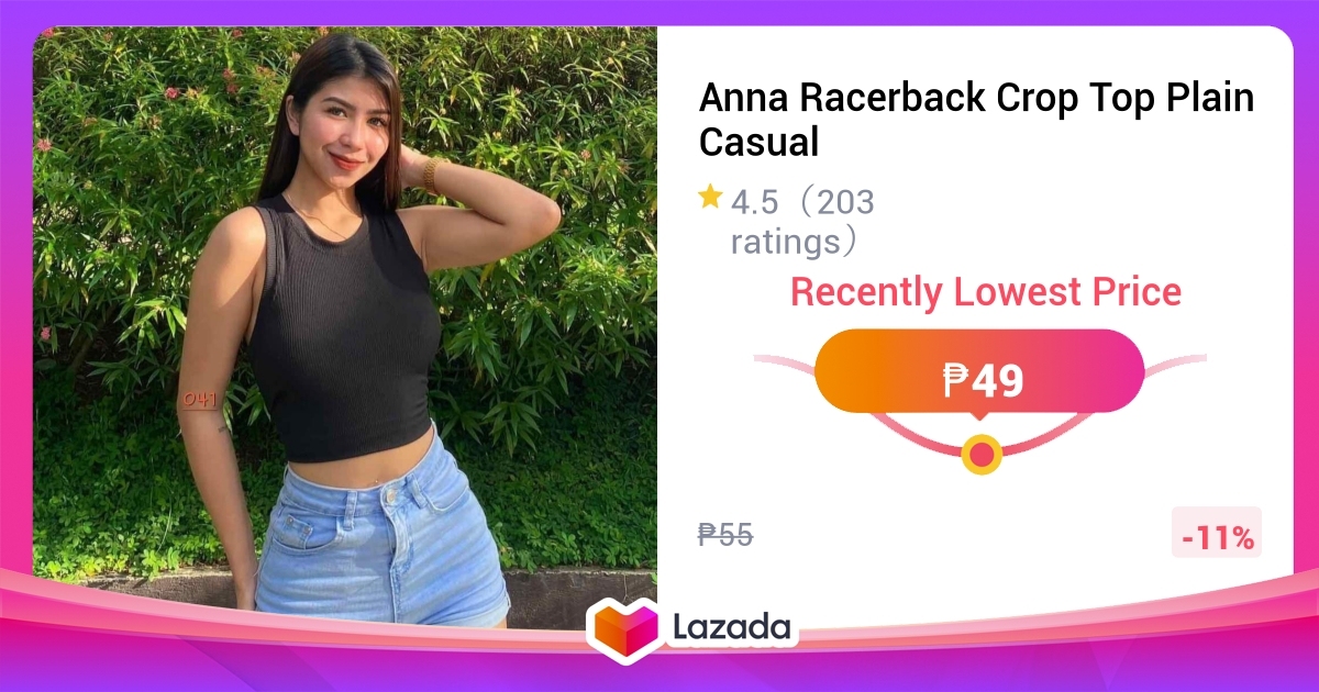 Anna Racerback Crop Top Plain Casual