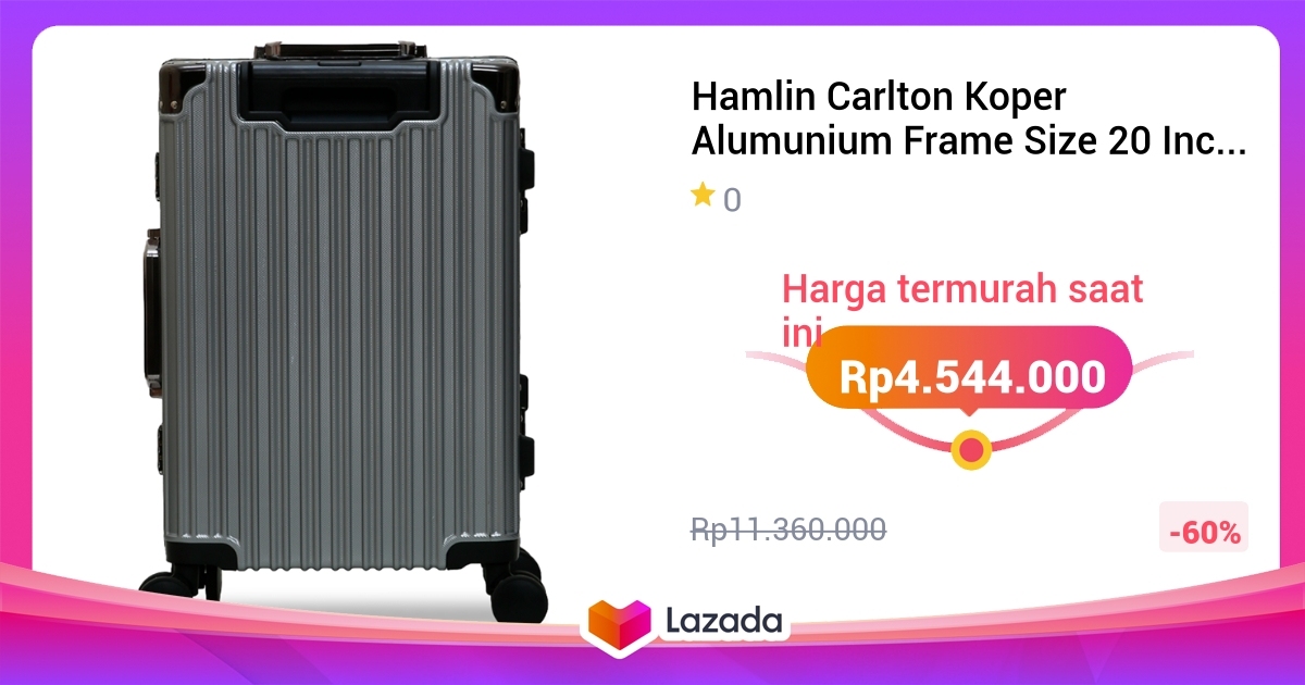 Hamlin Carlton Koper Alumunium Frame Size 20 Inch Suitcase Unisex TSA ...