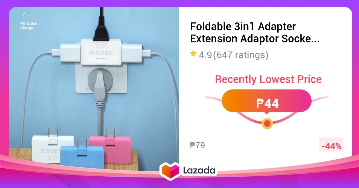 Foldable 3in1 Adapter Extension Adaptor Socket Outlet Power Adapter ...