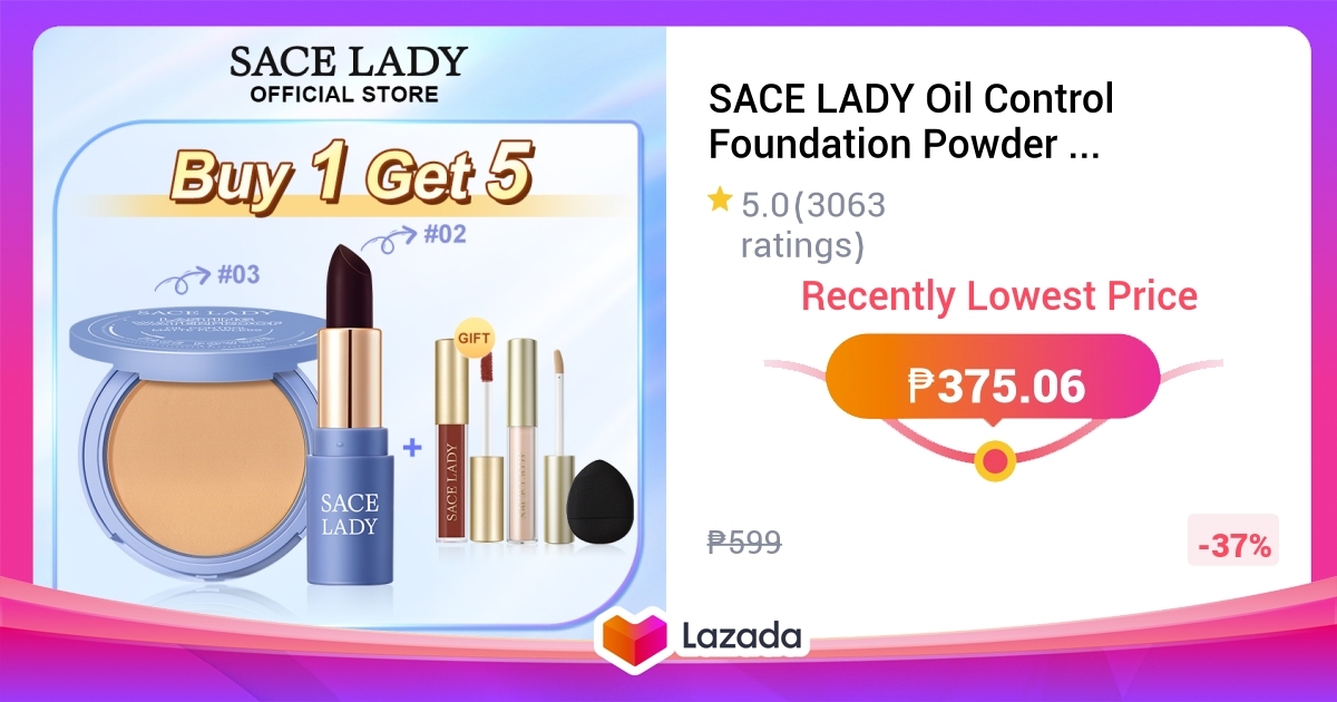 SACE LADY Oil Control Foundation Powder & Long-lasting Lip Tint ...