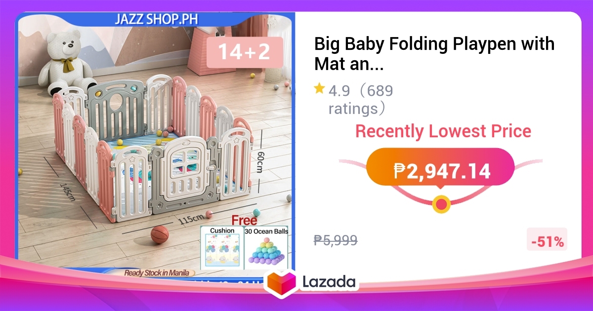Big Baby Folding Playpen with Mat and Balls,Playfence playpen for baby