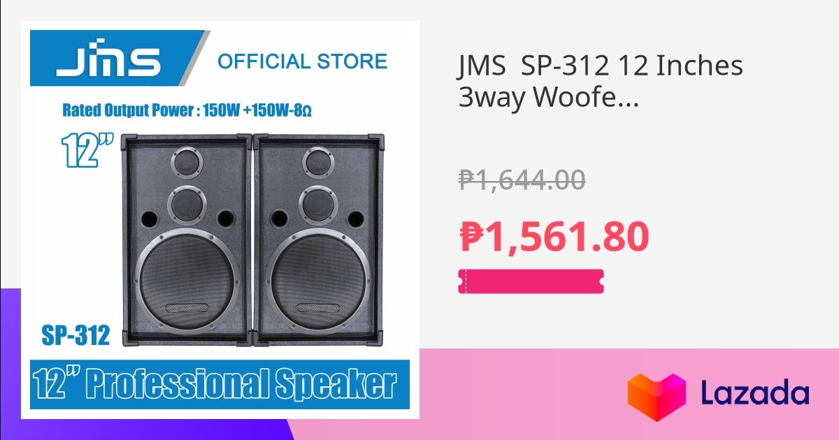 JMS SP-312 12 Inches 3way Woofer Speaker (Black)
