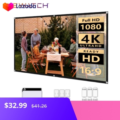 WEWATCH PS5/PS6/PS9 Portable 100/120/150 Inch Screen HD 16:9 Fabric ...