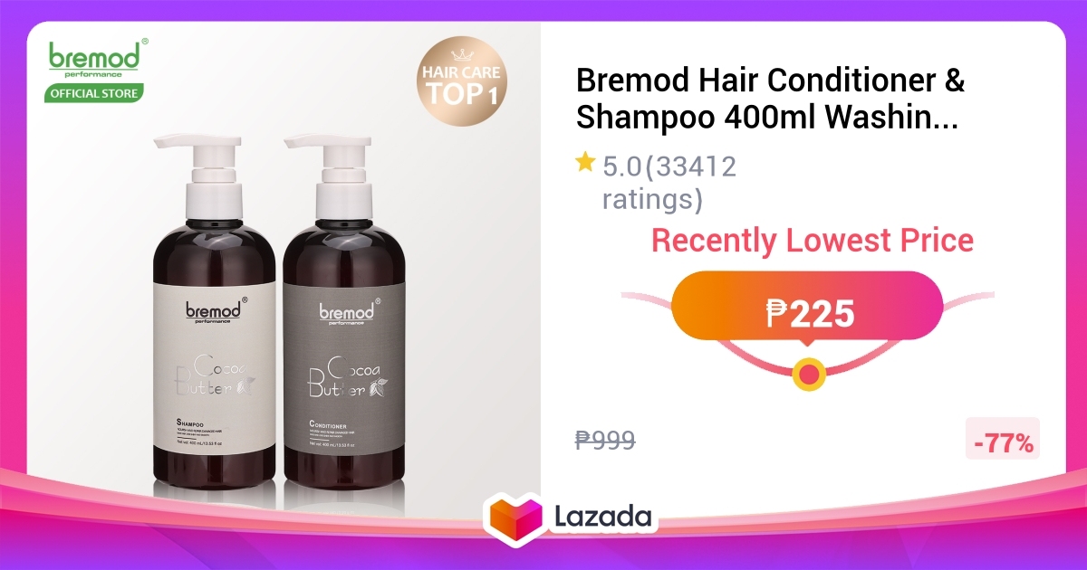 Bremod Hair Conditioner & Shampoo 400ml Washing Care Scalp Damage ...