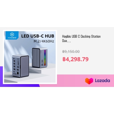 Hagibis USB C Docking Station Dual Monitor LED Strip Light USB-C Hub ...
