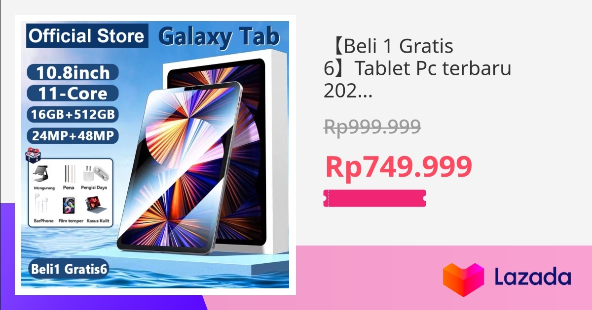 【Beli 1 Gratis 6】Tablet Pc terbaru 2023 Galaxy tablet PC Tab P20 Asli ...