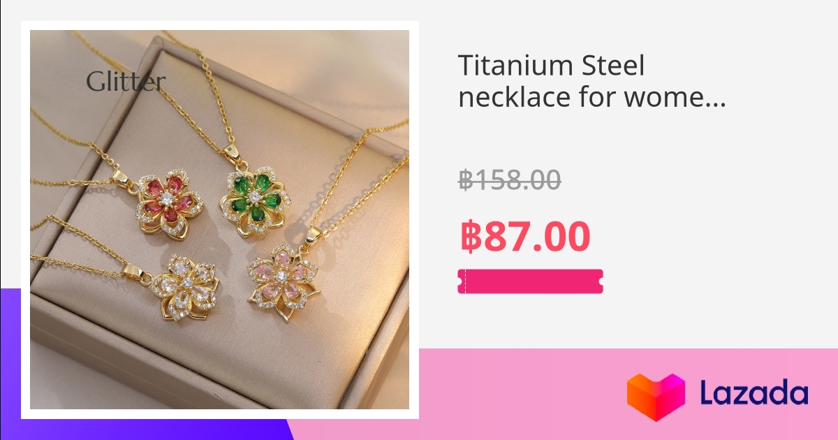 Titanium Steel necklace for women Influencer Rotating Bauhinia Zircon ...