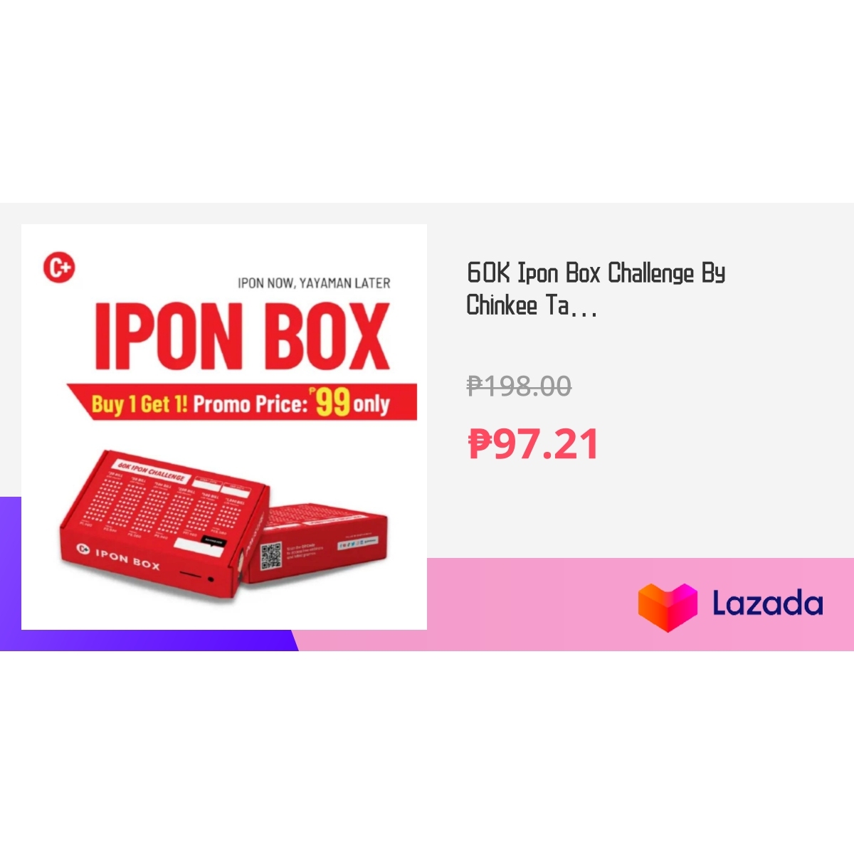 60K Ipon Box Challenge By Chinkee Tan (B1T1 Limited Time Offer)
