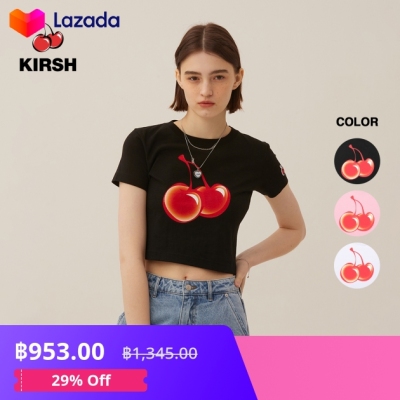 [KIRSH] เสื้อยืดแขนสั้นเชอร์รี่,ขนาดใหญ่
