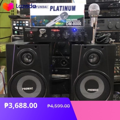 Promac Amplifier set videoke speaker 300W bluetooth USB free platinum ...