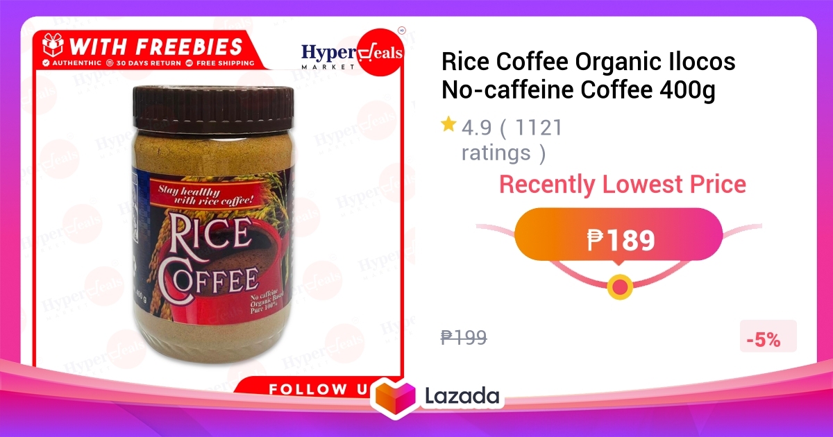 Rice Coffee Organic Ilocos No-caffeine Coffee 400g